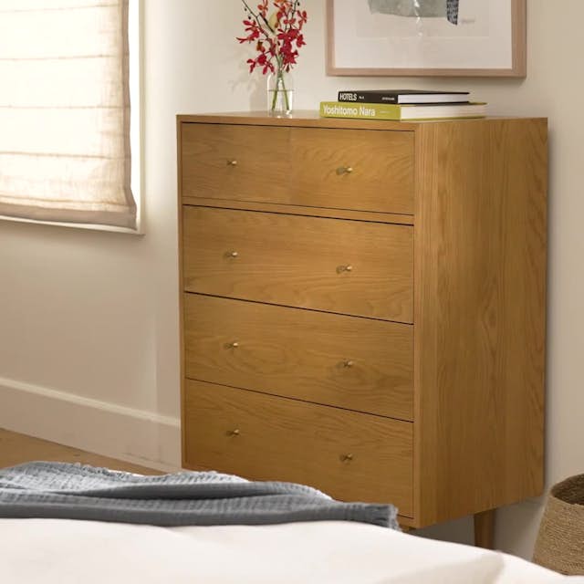Cooper Natural Oak 5-Drawer Tallboy Chest | Article
